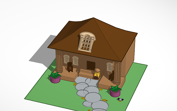 3D design old cute house - Tinkercad