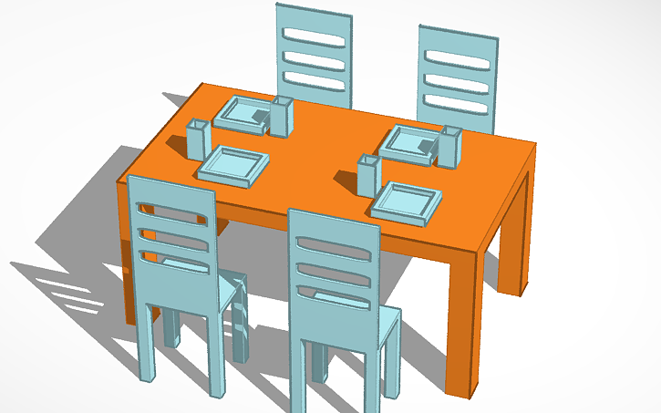 3D design 餐桌 table - Tinkercad