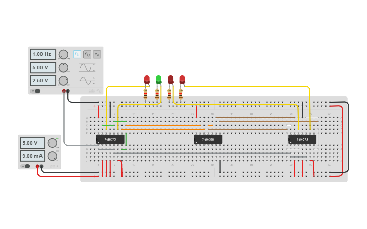 Circuit Design 4 Bit Synchronous Down Counter Tinkercad