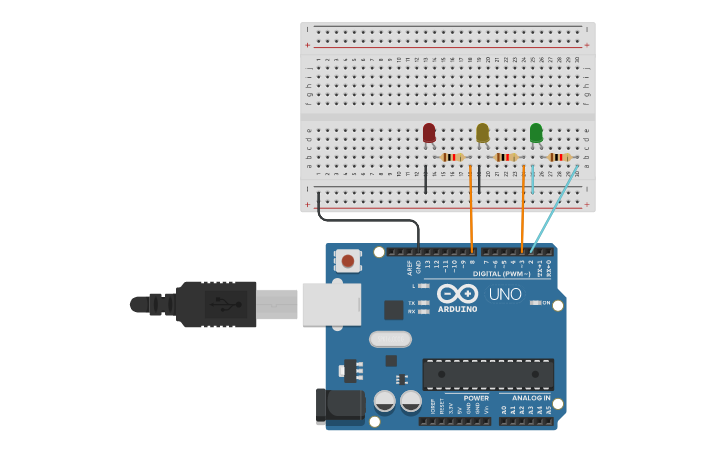 Circuit design LED Light - Tinkercad