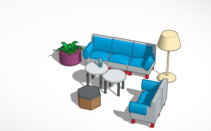 3D design living room - Tinkercad