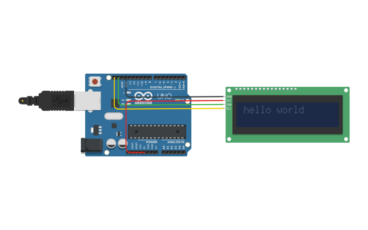 Circuit design Arduino - Afficheur LCD - Tinkercad