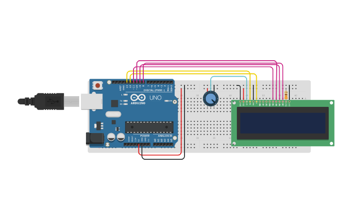 Circuit design Serial display - Tinkercad