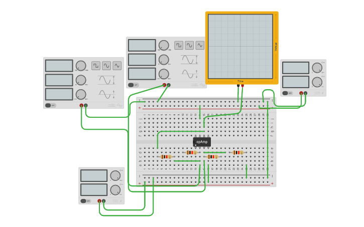 Circuit design Differential Amplifier - Tinkercad