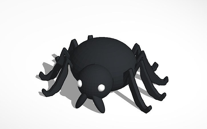3D design black spider - Tinkercad
