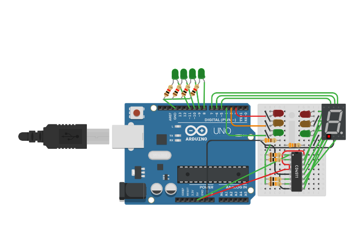 Circuit design Stop Light - Tinkercad