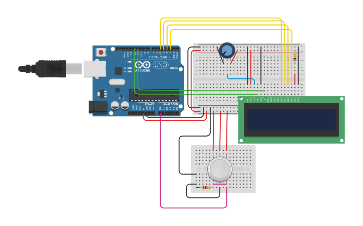 Circuit design Fire detection | Tinkercad