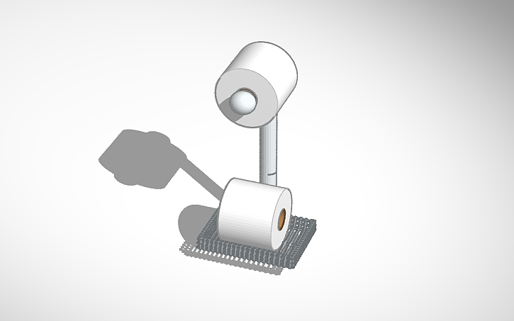 3D design toilet paper holder - Tinkercad
