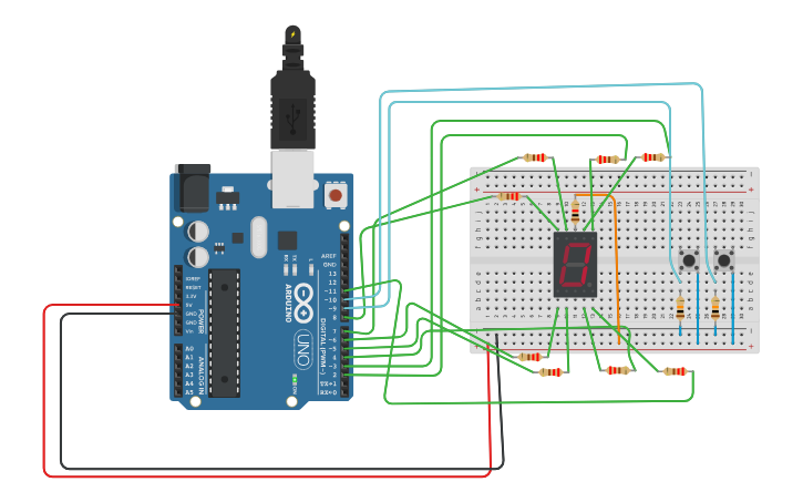 Circuit Design Common Cathode Seven Segment Display Using An Arduino