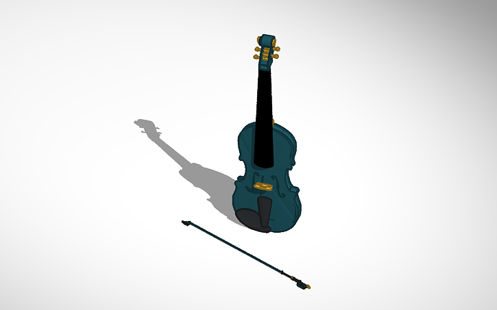 3D design A Violin and Violin Bow - Tinkercad