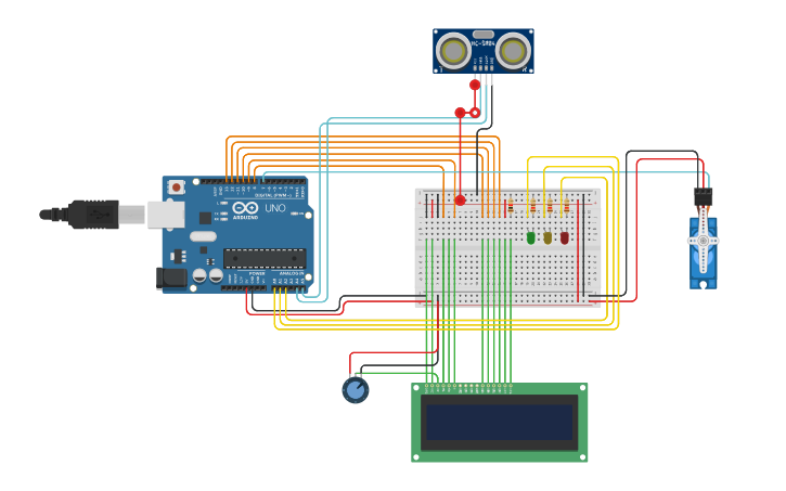 Circuit Design Car Barrier System Tinkercad