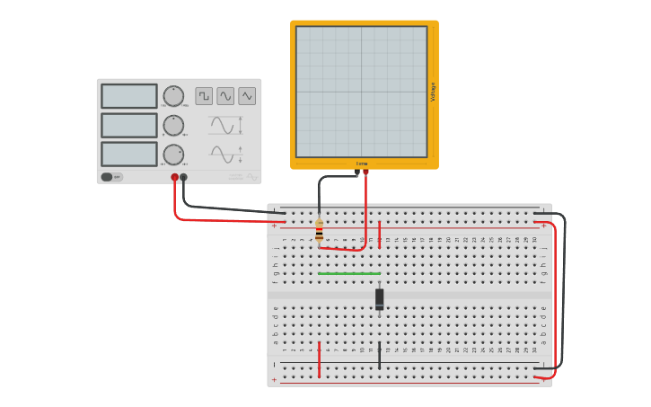 Circuit design rangkaian voltage regulator - Tinkercad