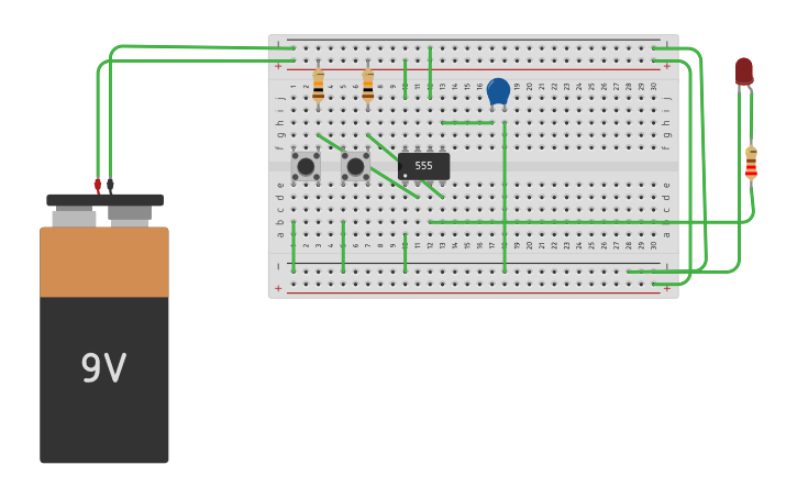 Circuit design rangkaian bistable - Tinkercad