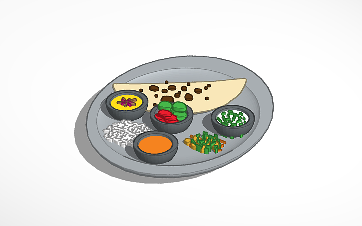 3D design Indian thaali - Tinkercad