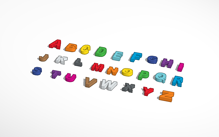 3D design Aidan's Alphabet - Tinkercad