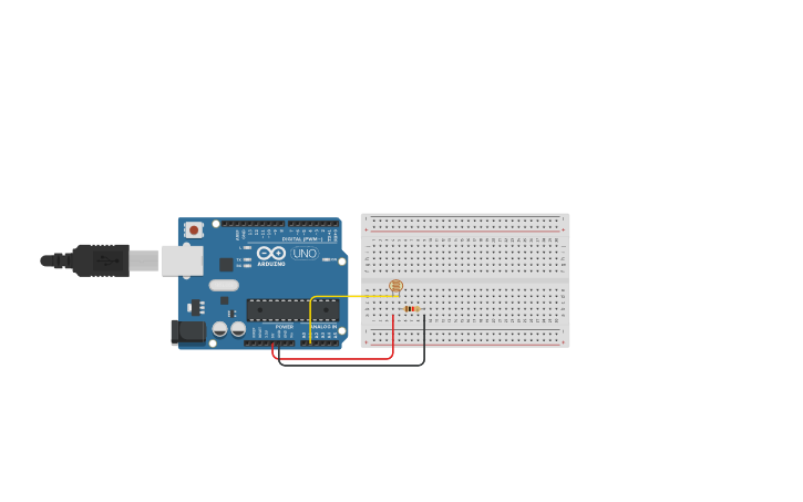Circuit design Exercício LDR | Tinkercad