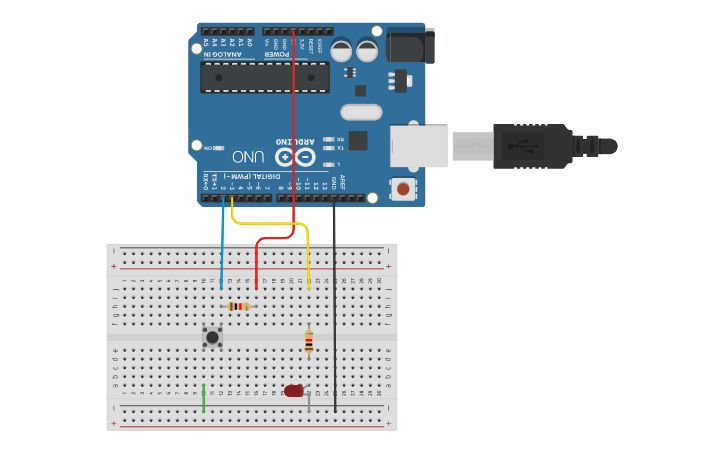 Circuit design Acender Led - TARC1 - Aula 1 - Tinkercad