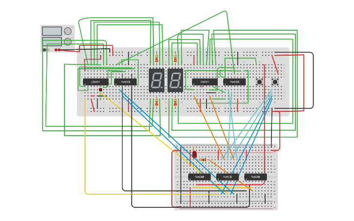 Circuit design Copy of SCORE_BOARD2 - Tinkercad