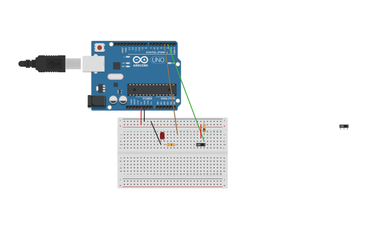Circuit design Lab2: Encender un led con pulsador | Tinkercad