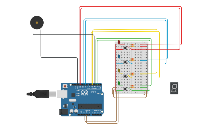Circuit Design Led Memory Game Tinkercad