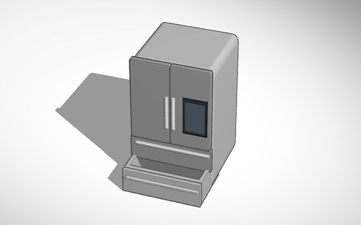 3D design Fridge and freezer:] - Tinkercad