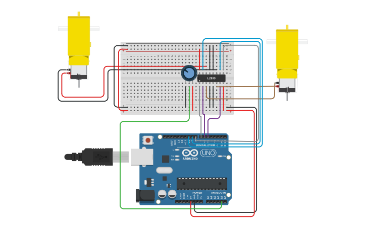 Circuit design Control PID Prueba con potenciometro - Tinkercad