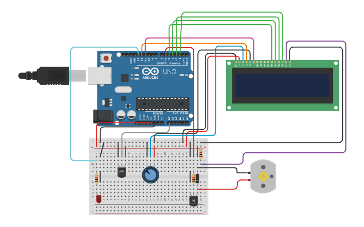 Circuit design Automatic room temperature controller - Tinkercad