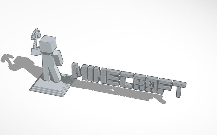 3D design Minecraft Statue - Tinkercad