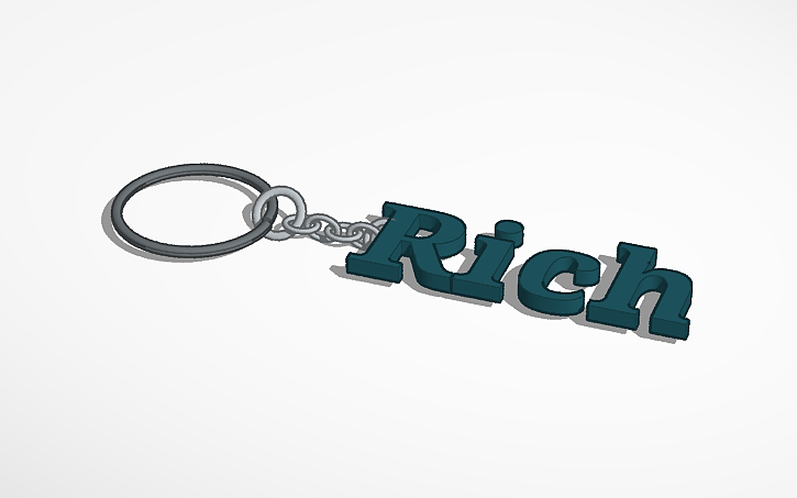 3D design Rich Keychain - Tinkercad