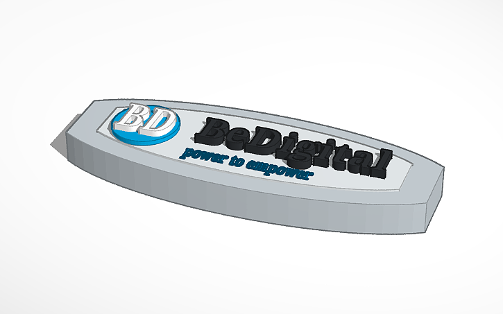 3D design bedigital logo | Tinkercad