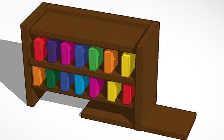 3D design bookshelf - Tinkercad