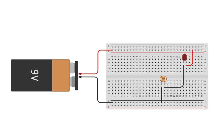 Circuit design Control led mediante un LDR | Tinkercad