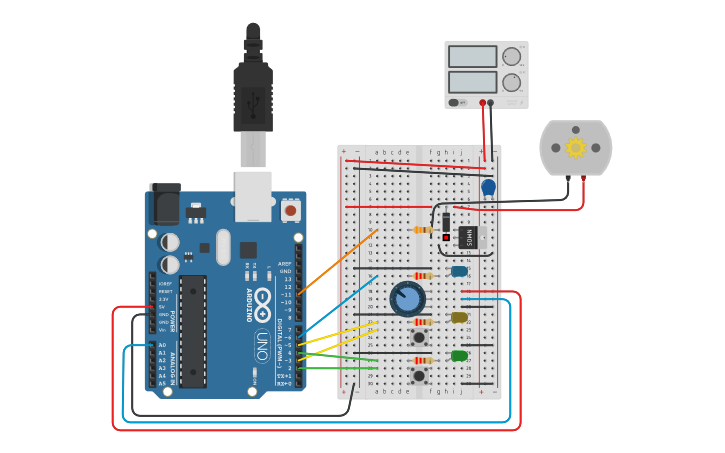 Circuit design Lab THM Part E MOSFET - Tinkercad