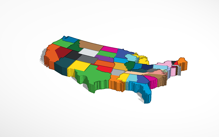 3D design United States map | Tinkercad