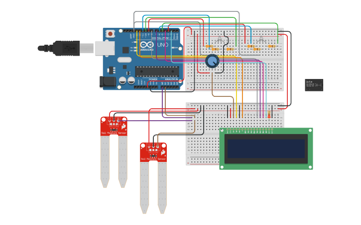 Circuit Design Sensor De Humedad Tinkercad