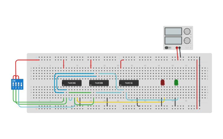 Circuit design full adder circuit - Tinkercad