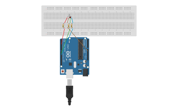 Circuit design RGB LED | Tinkercad