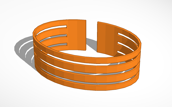 3D design super duper cuff bracelet - Tinkercad
