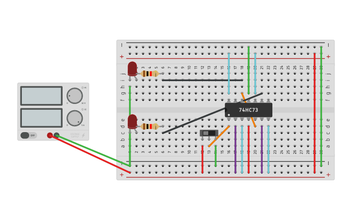 Circuit design 2 Bit Counter | Tinkercad