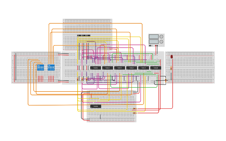 Circuit design 8:1 MUX - Tinkercad
