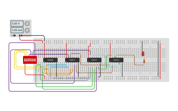 Circuit design 4X1 MUX - Tinkercad