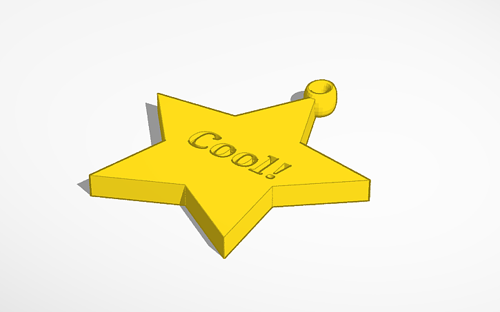 3D design Accurately sized cool star keychain | Tinkercad