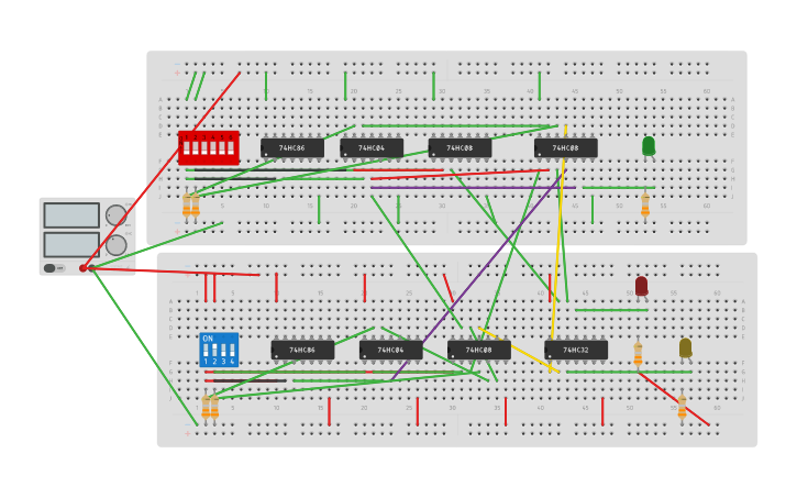 Circuit Design 2 Bit Comparator Tinkercad