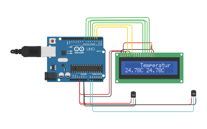 Circuit design Temperature - Tinkercad