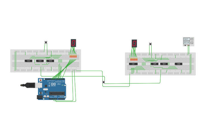 Circuit design Placar eletronico com arduino - Tinkercad