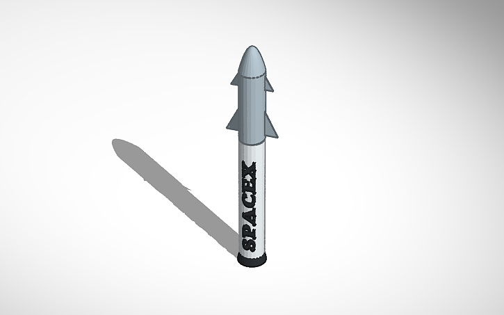 3D design Space X Starship Rendering - Tinkercad