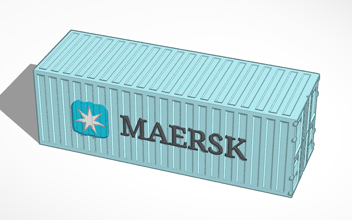 3d Design Shipping Container Maersk Tinkercad