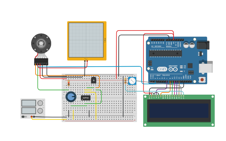 Circuit design DC motor pid control - Tinkercad