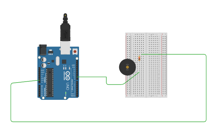 Circuit design Buzzer tone output | Tinkercad