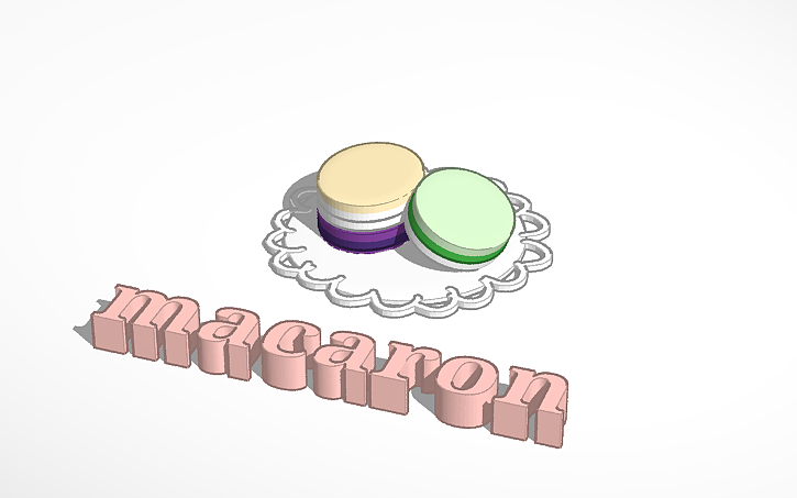3D design macaron - Tinkercad